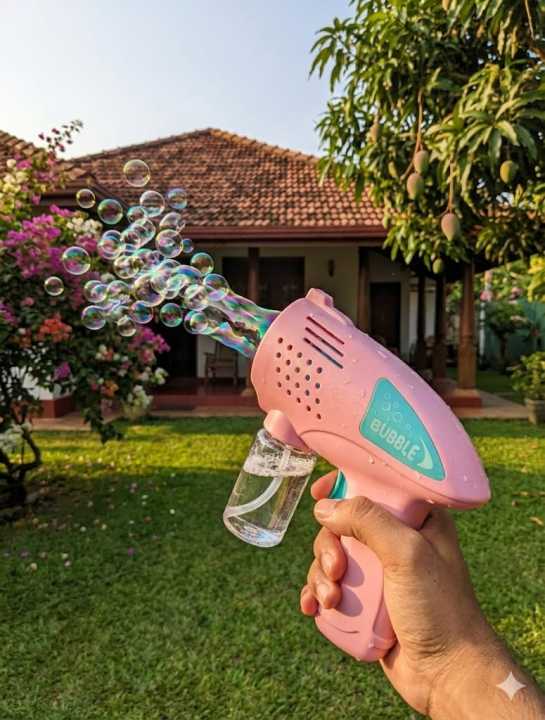 [LED LIGHTS] Automatic Bubble Gun Blaster - Rich Bubble Stream + Liquid ...