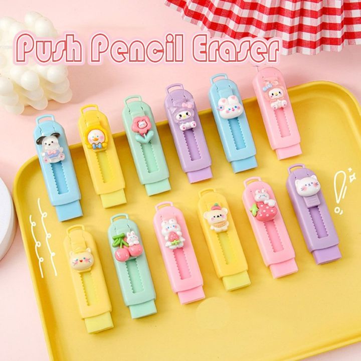 Kawaii Sanrio Pencil Eraser Replaceable Rubber Core Student Stationery ...