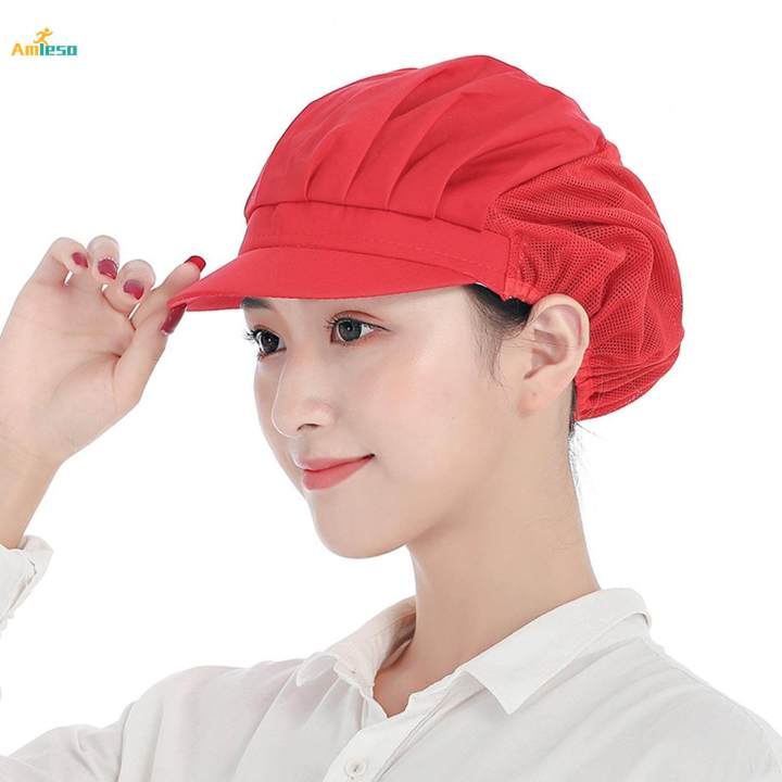 Chef Hat Mesh Food Service Baker Cap Waiter Cap for Commercial ...