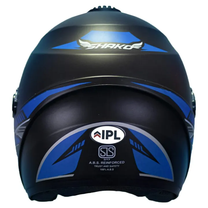 Motor Bike Helmet IPL SHAKO Air Vent Classic (Mat Black) Blue | Daraz.lk