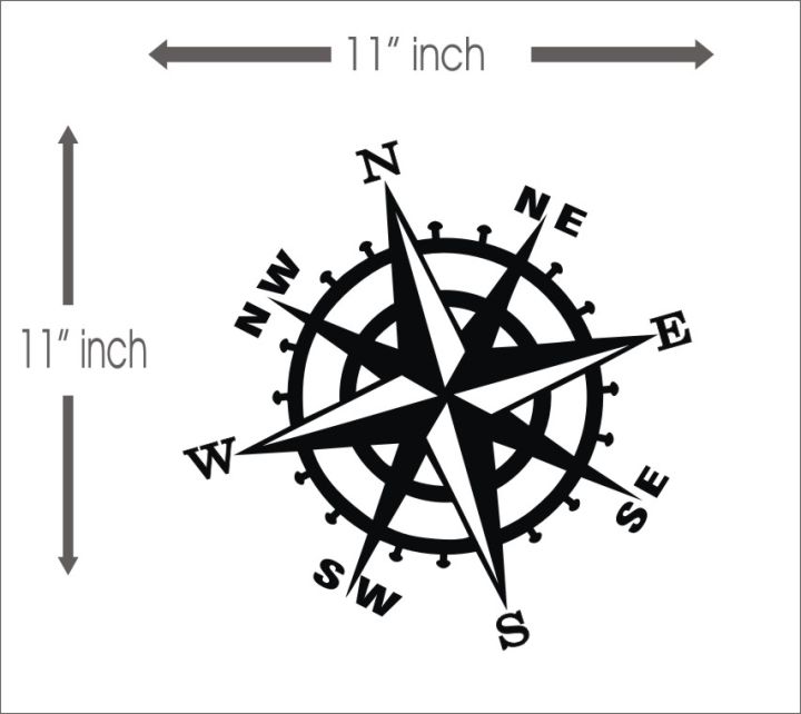 Compass Stickers For Scooter Bike Car Van 3 Wheel Laptop Hellmet PVC ...
