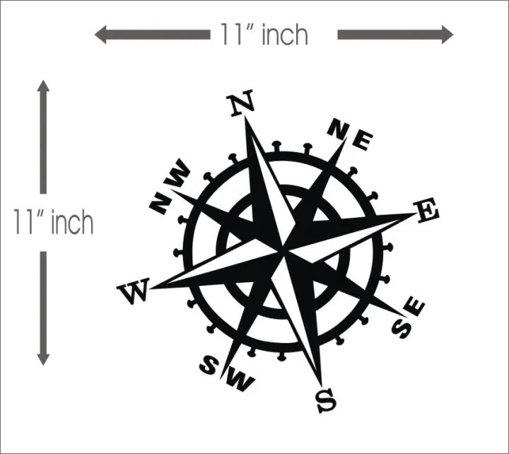 Compass Stickers For Scooter Bike Car Van 3 Wheel Laptop Hellmet PVC ...