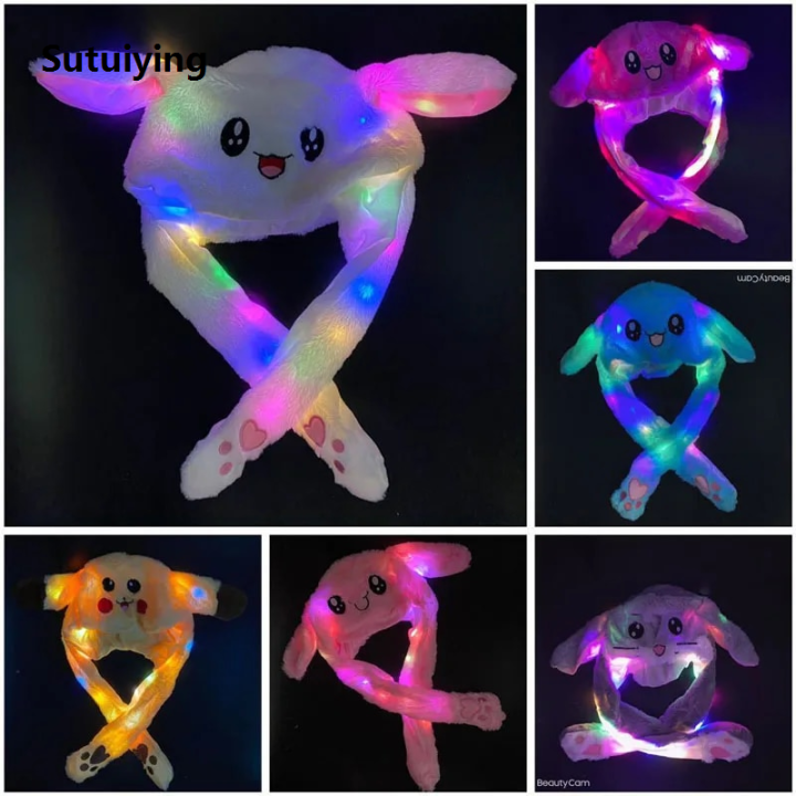 Sutuiying Fifty percent discount Funny Rabbit Ears Hat Luminous Light ...