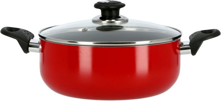 Induction Base Non-Stick Casserole with Glass Lid 22 cm / 24 cm ...