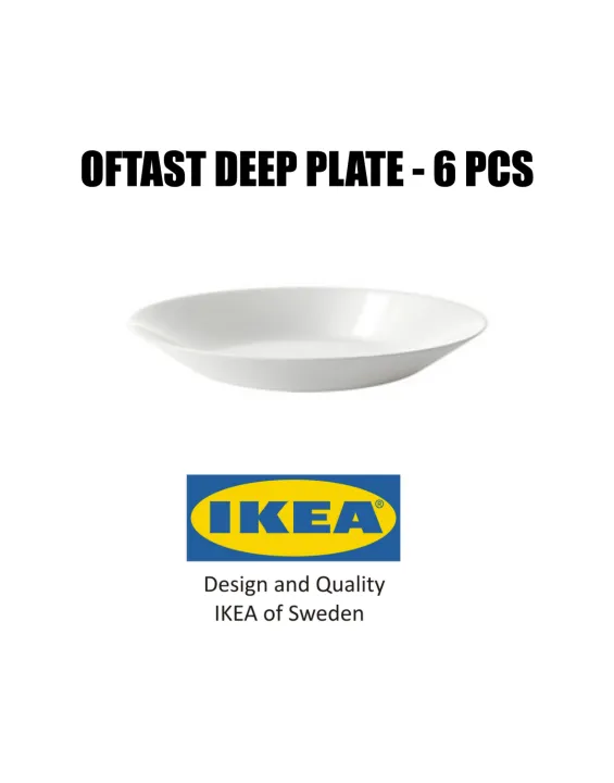IKEA OFTAST Deep plate - White 6 PCS | Daraz.lk