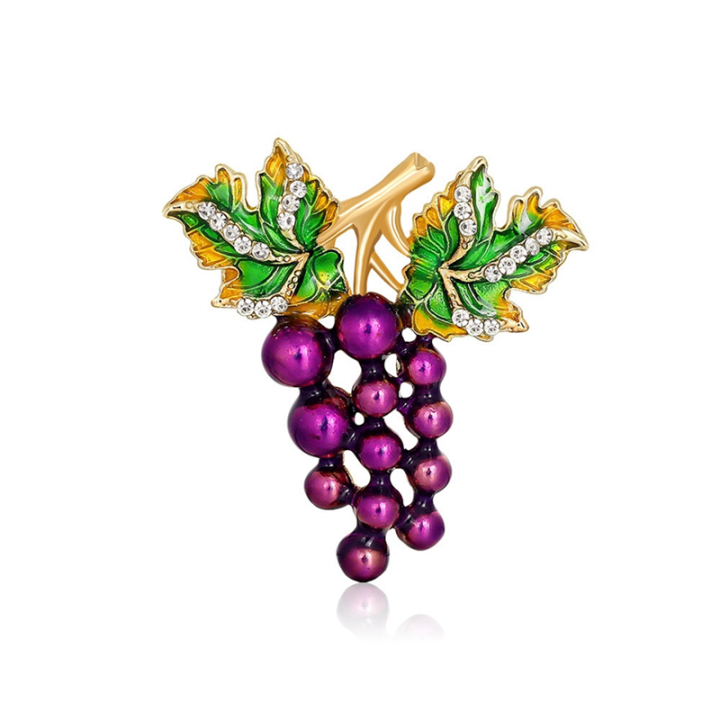 Rhinestone Grape Brooches Ladies Party Garments Brooch Pin Bridal Gifts ...
