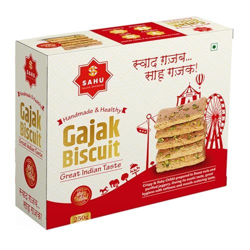 SAHU GAJAK BHANDAR Gajak Biscuit 250 Gram | No Added Preservatives and ...