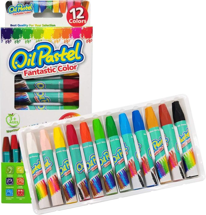 12/18/24 Color Non-Toxic Oil Pastels Set for Kids, Crayons for Children ...