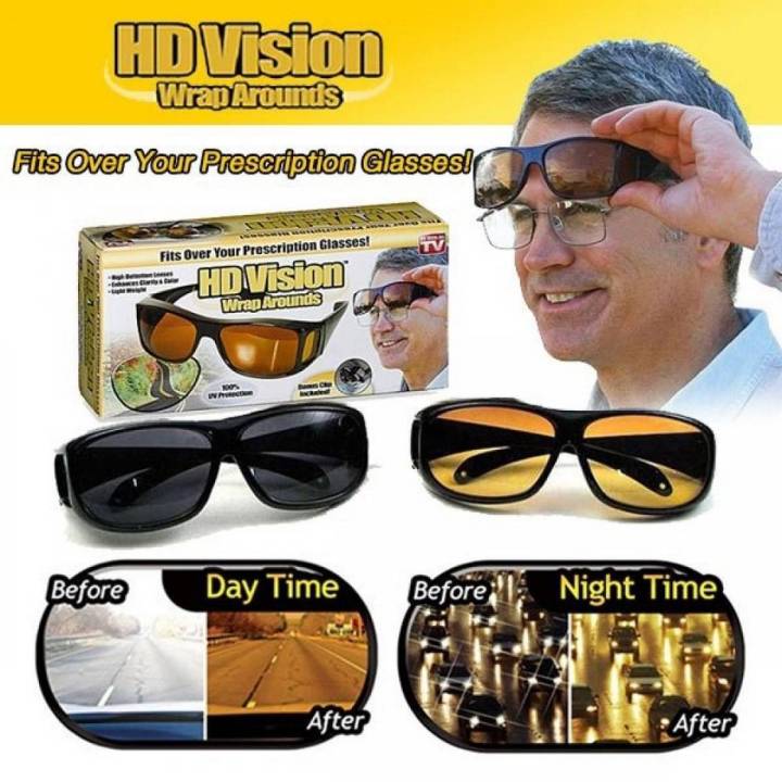 2 Units of HD Vision Wraparound Sunglasses for Stunning Clarity in Day ...