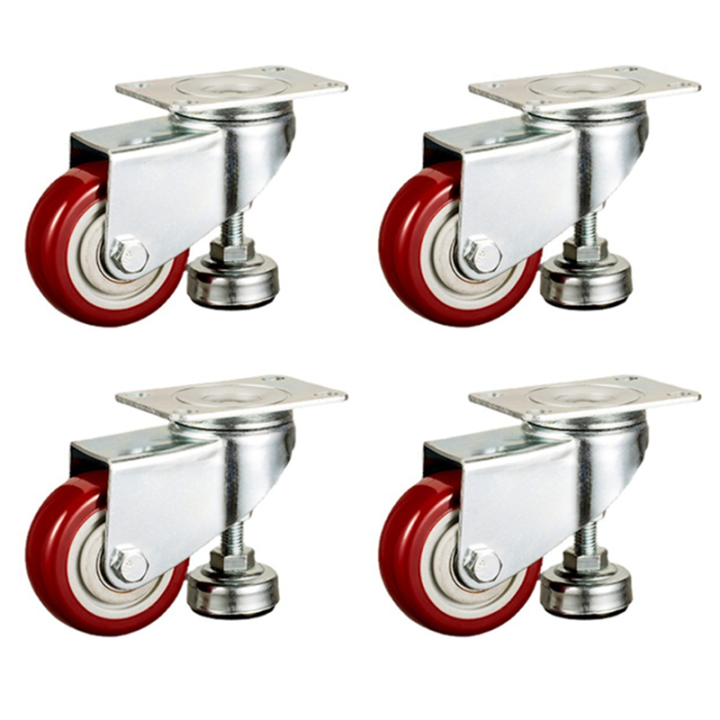 2 Inch Leveling Plate Caster Wheels with Adjustable Anti-Vibration ...