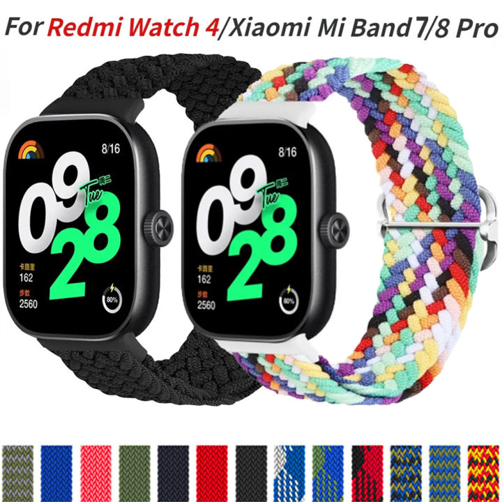 Nylon Strap For Xiaomi Mi Band 7 8 Pro Elastic adjustable Braided solo loop Replacement Bracelet ...