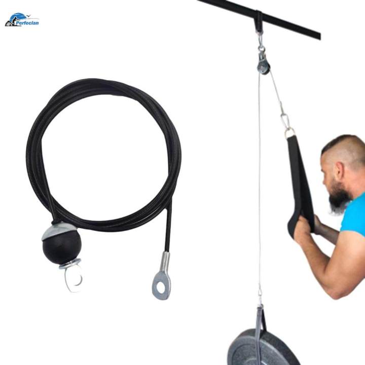 Fitness DIY Pulley Cable Rope Machine Arm Triceps Back Sports Black ...