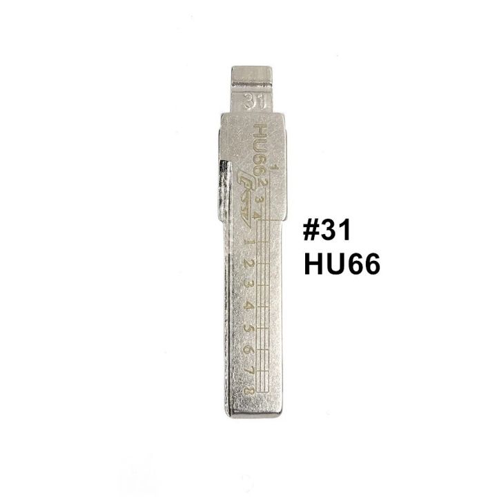 2 Lishi HU66 Engraved Key Blade Scale Shearing Teeth Cutting Key Blank ...