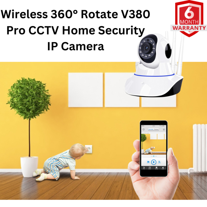 Wireless 360° Rotate V380 Pro CCTV Home Security IP Cam Cloud Network ...