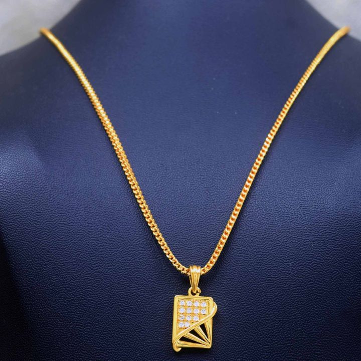 BOOM Gold chein and pendan Plated Guaranteed 2.5MM New Trend Stylish ...