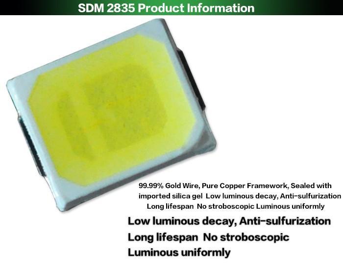 100 Pcs SMD LED 2835 White Chip 1W 3V Ultra Bright SMT PCB LED Light ...