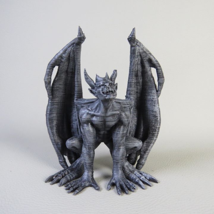 3D Printed Gargoyle Statue - Dark Blue Color - PLA - 120mm Height ...