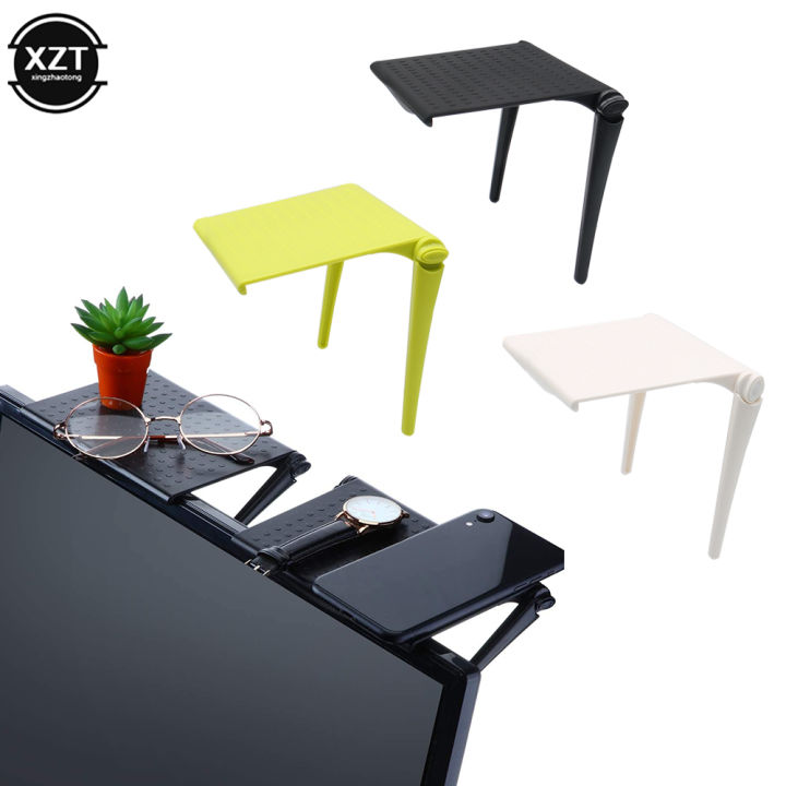 Tv Computer Screen Shelf Organizer Bracket Stand Adjustable Shelf Set ...