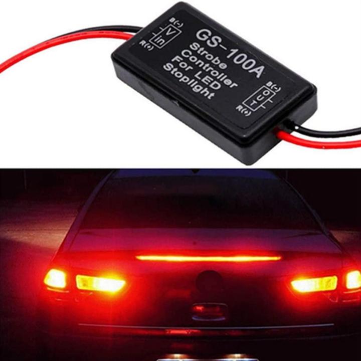 6Piece GS-100A Brake Light Flasher Module DC 12-24V 24W High Brake Controller Tail Lamp Safety ...