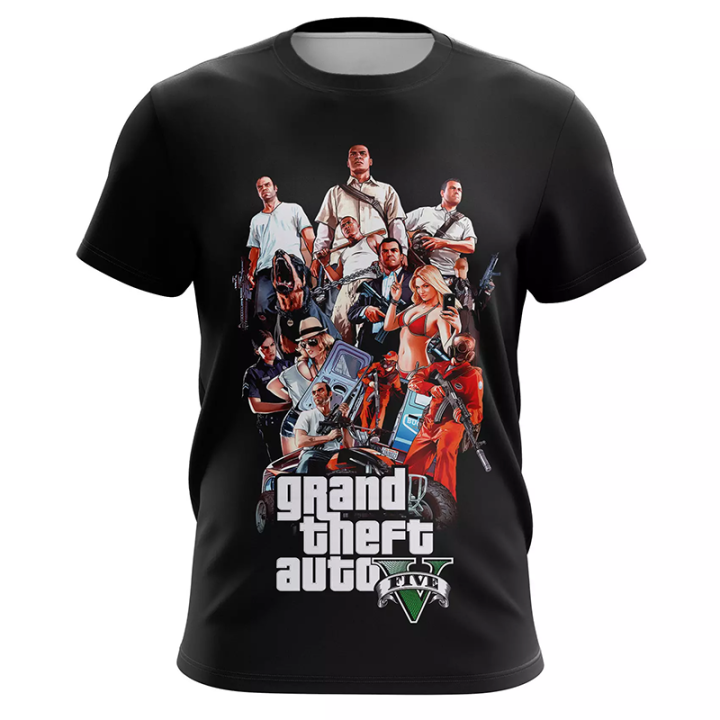 Summer Grand Theft Auto GTA 5 T-Shirts Game 3D Printed Men Women ...