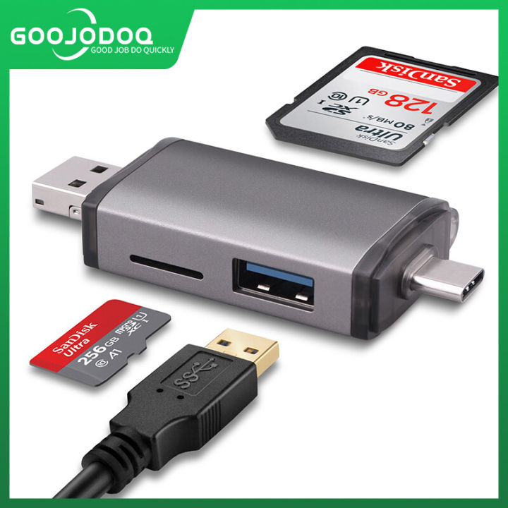 GOOJODOQ Card Reader Micro USB 2.0 Type C to SD Micro SD TF Adapter ...