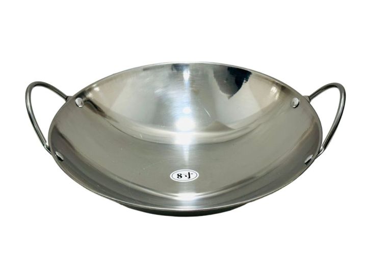 Stainless Steel Wok Stir Fry Pans Traditional Chinese Japanese Woks Pan ...