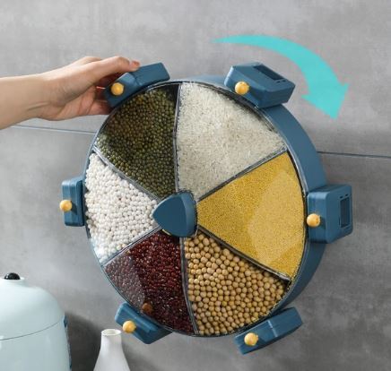 8.5L Large Rotate Storage Containers Cereals Dry Food Rice Dispenser ...