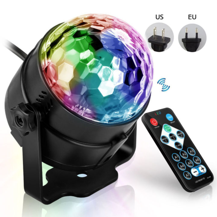 Sound Activated Rotating Disco Ball DJ Party Lights 3W 3LED RGB LED ...