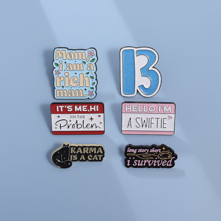 Taylor Swift Song Peripheral Enamel Pin Hello I'm A Swiftie Text Dialog ...