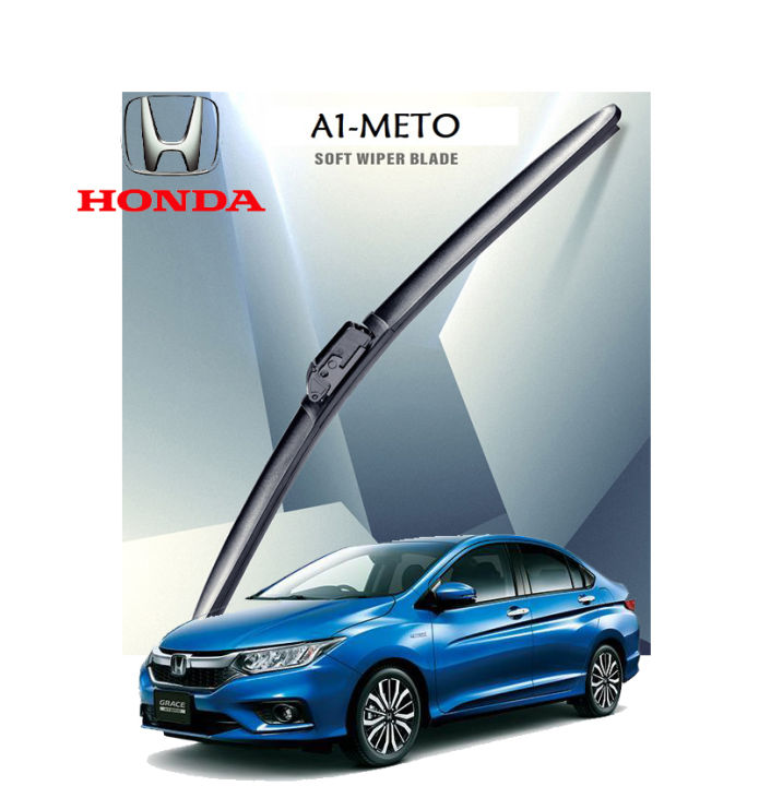 HONDA GRACE SILICONE WIPER BLADES, ORIGINAL A1-METO, FRONT PAIR (2PCS ...