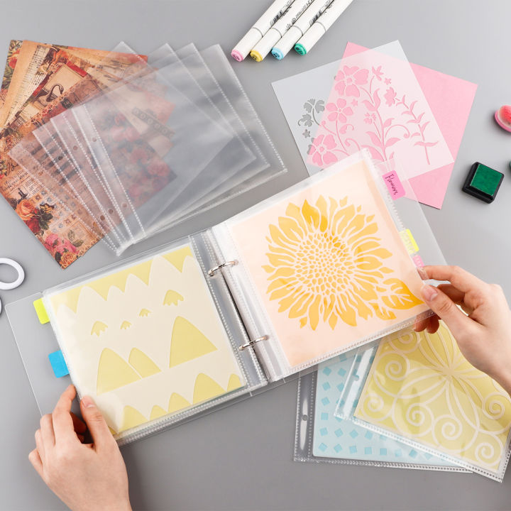 6x6 Stencils Storage Folder Die Storage Book Binder Divided Page ...