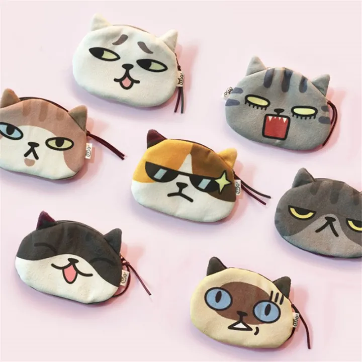 Cartoon Cat Purses Women Wallets Small Cute Animal Holder Key Bag Money ...
