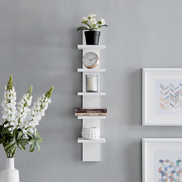 VTEC FURNITURE Modern Wall Rack / Wall Shelf / 5- Tier Wall Rack ...