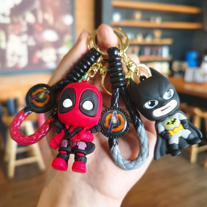 MINISO Cute Doll Pendant Anime Figures Deadpool Q Version Spiderman ...