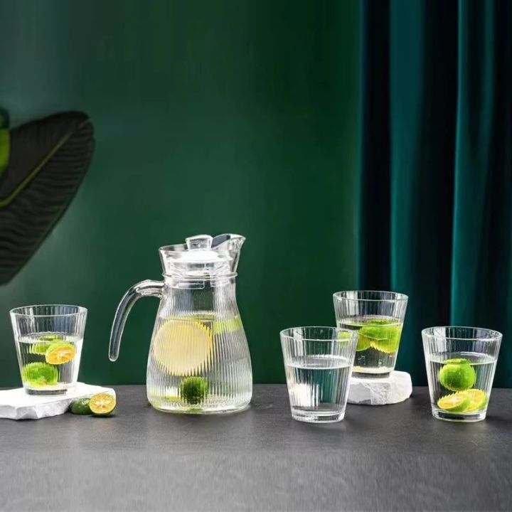 Classic Transparent Glass Carafe Pitcher Jug Sets | Daraz.lk