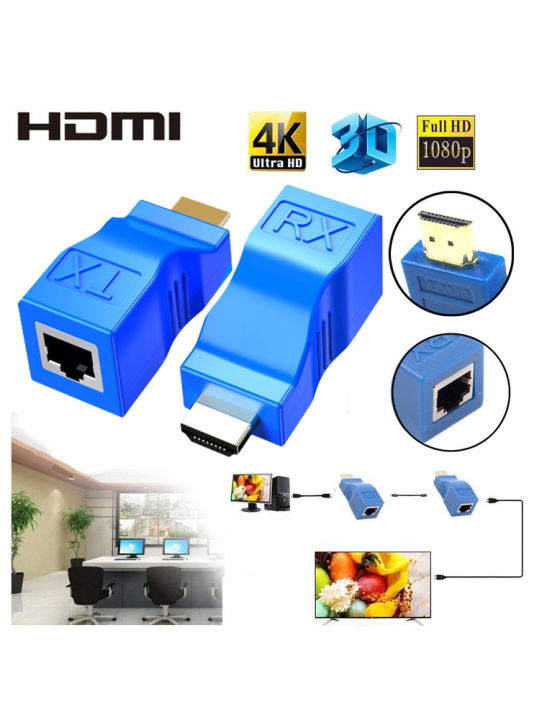 HDMI Extender by Cat-5e/ 6 Cable up to 30 Meter | Daraz.lk