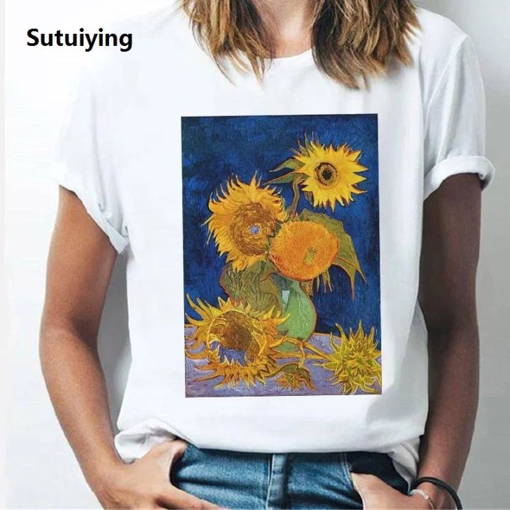 Shirt Art White Top T-Shirt Women Price Aesthetics Sun Sutuiying Cheap ...