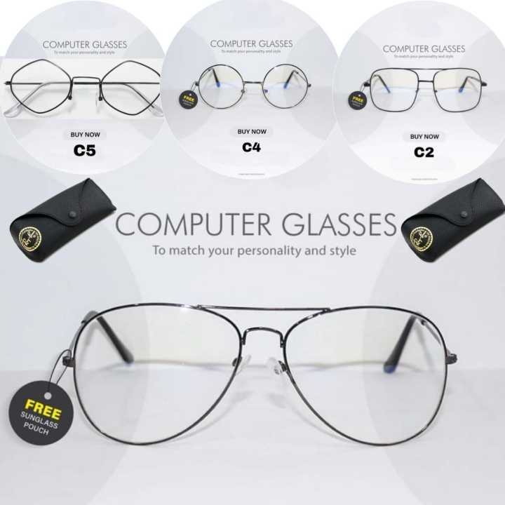 Anti Blue Light Round Computer Glasses Frame Optical Eyeglass For Men ...