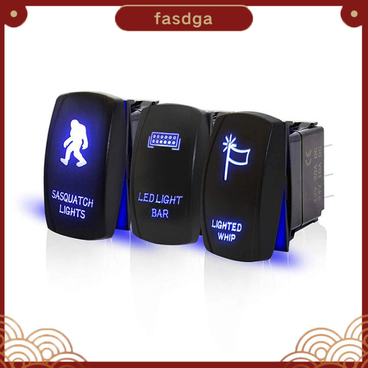 Fasdga Rocker Switch LED Light Bar Sasquatch Lights Lighted Whip Switch ...