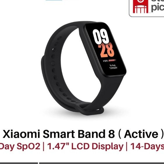 Xiaomi Mi Smart Band 8 Active 100+ Sports Modes SpO2 Blood Oxygen ...