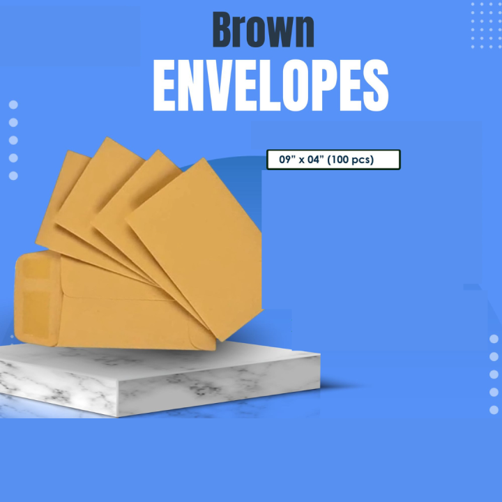 100 Pcs Brown Envelope Paper Envelope Bundle - Size 4” X 9” | Daraz.lk