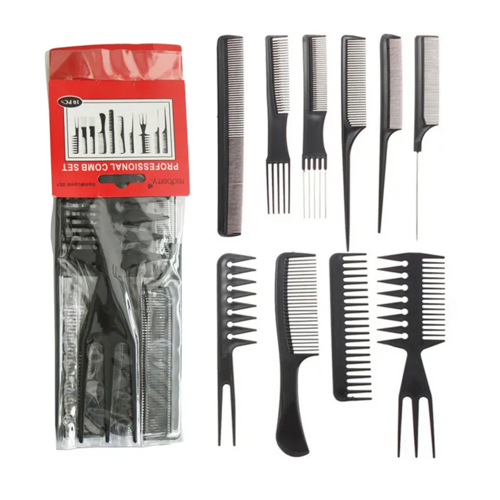 Professional Comb Kit - 10 Pieces | Daraz.lk
