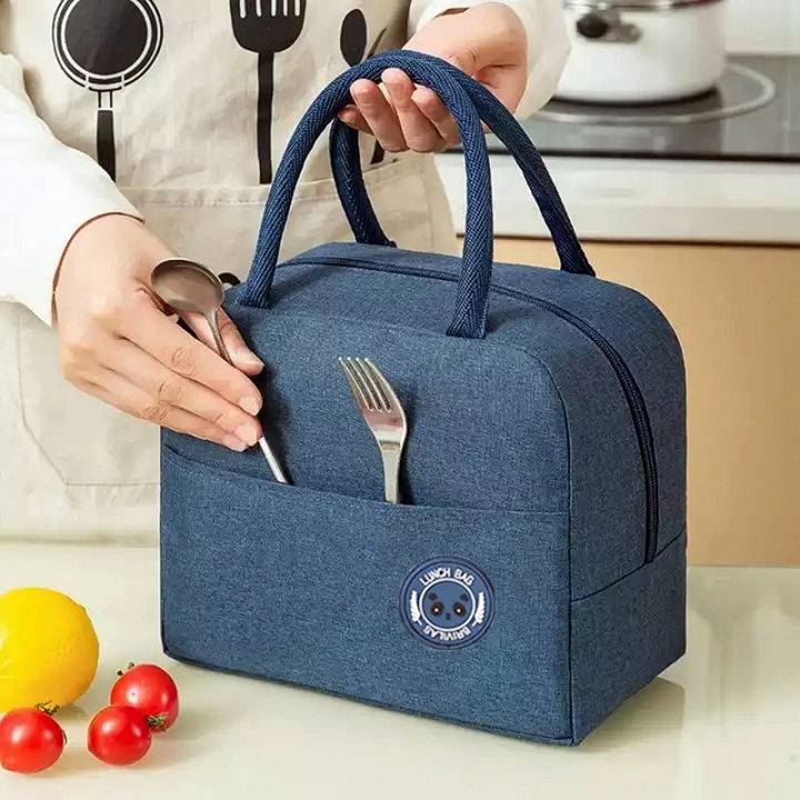 Waterproof Portable Lunch Bag Insulated Canvas Cooler Bag Thermal Food ...
