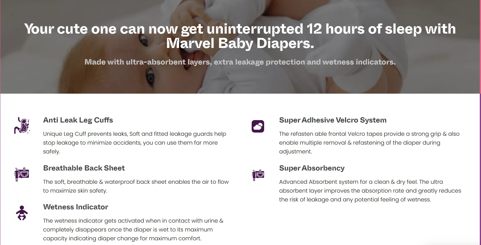 Marvel Baby Diapers XL 4 Pcs | Daraz.lk