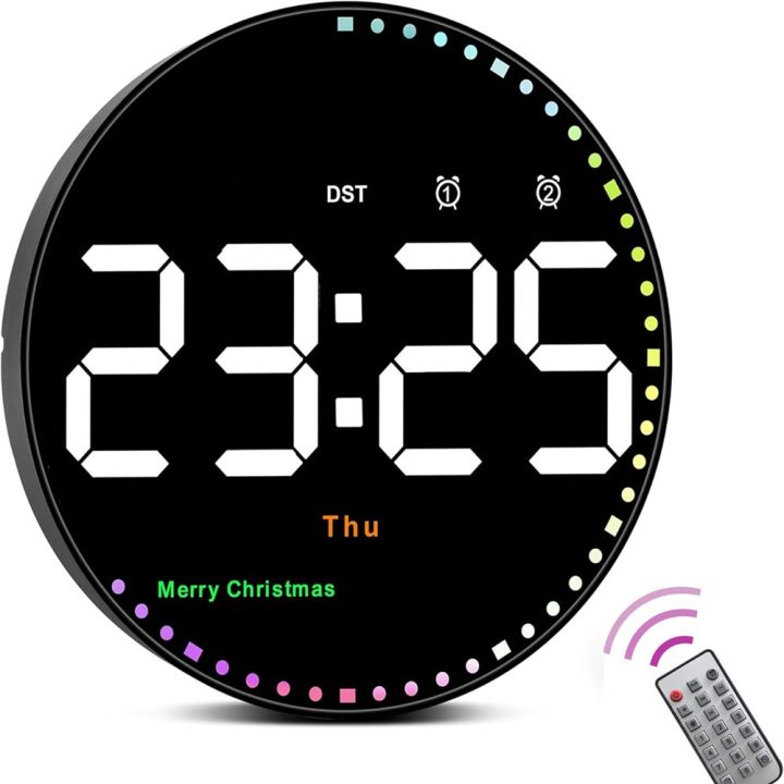 Remote Control 10 inch Colorful Led Wall Calendar Clock for Home ...