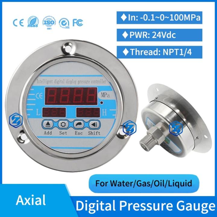 0-600bar Axial 100mm Stainless Steel Vacuum Air Pressure Meter Digital ...
