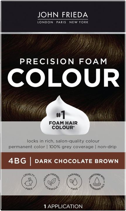 John Frieda Brown Permanent Precision Hair color Foam Hair Color Kit ...
