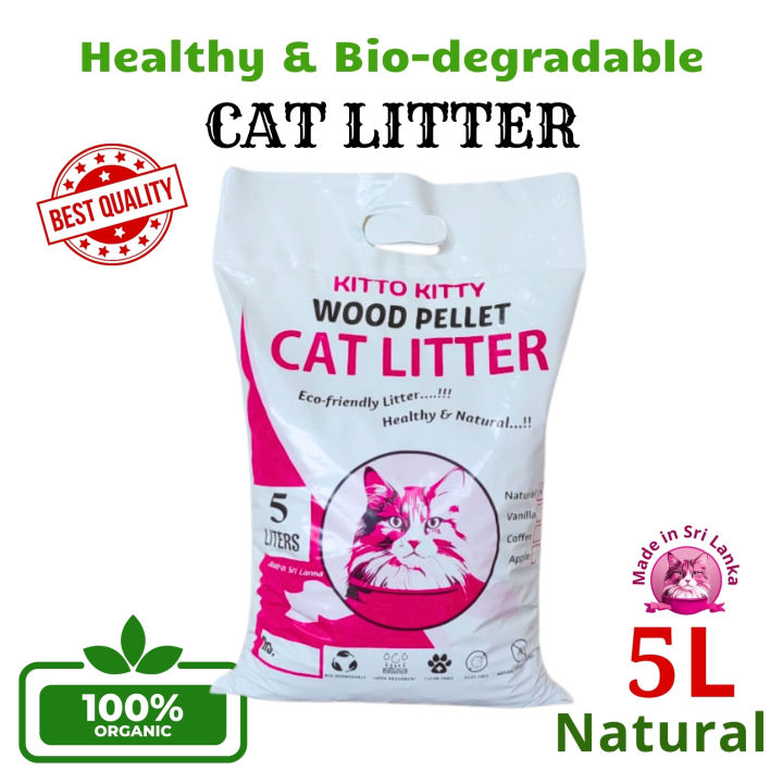 Kitto Kitty Biodegradable Wood Pellet Cat Litter - 5L/ Natural | Daraz.lk