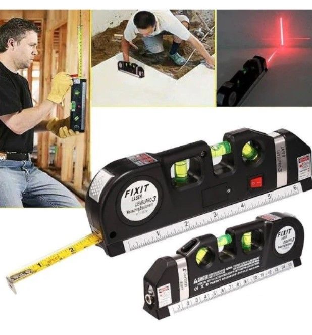 Laser Level Multipurpose Line Laser Leveler Tool Cross Line Lasers With 8FT 2.5M Standard ...