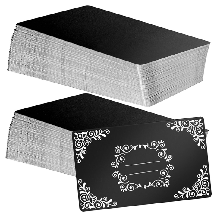 100 Piece Matte Black Laser Engraving Business Card Aluminum Metal ...